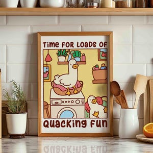 Laundry Wall Art, Cute Bathroom Poster, Funny Wash Room Poster, Duck ...