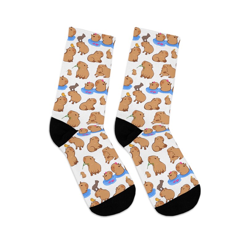Capybara Socks, Cute Capy Socks, Kawaii Drawings of Capybaras, Gift for Women, Capybara Gift for ...