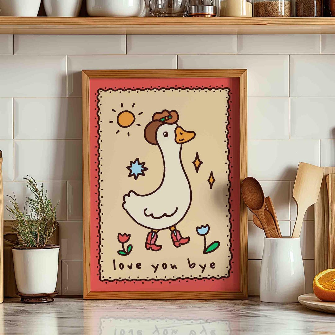 Silly Goose Cowboy Poster, Funny Goose, Cute Children's Entrance Art ...