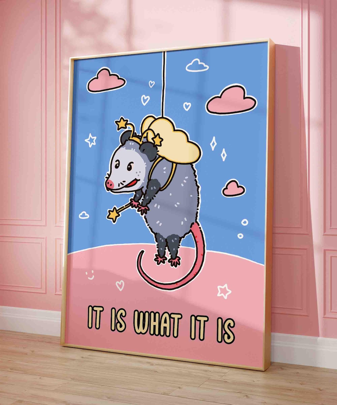 Possum Opossum Wall Print, Cute Possum Poster, Motivational Poster ...