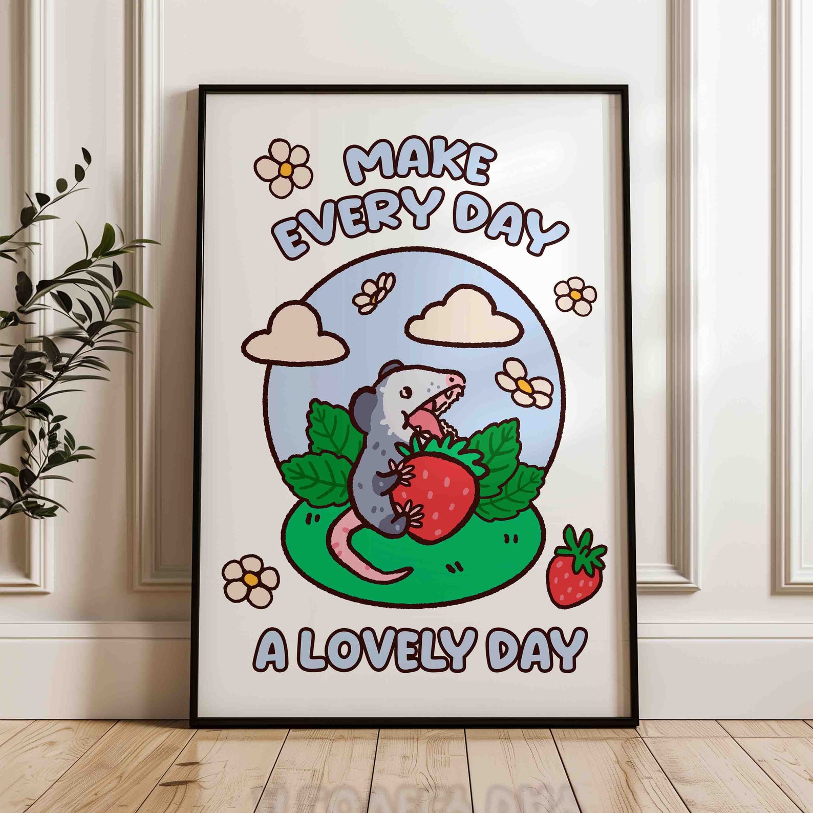 Possum Opossum Wall Print, Cute Funny Possum Poster, Motivational ...