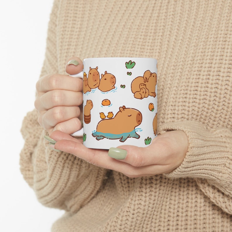 Cute Capybara Mug, Adorable Capybara Pattern, Capybara Gift Ideas for ...