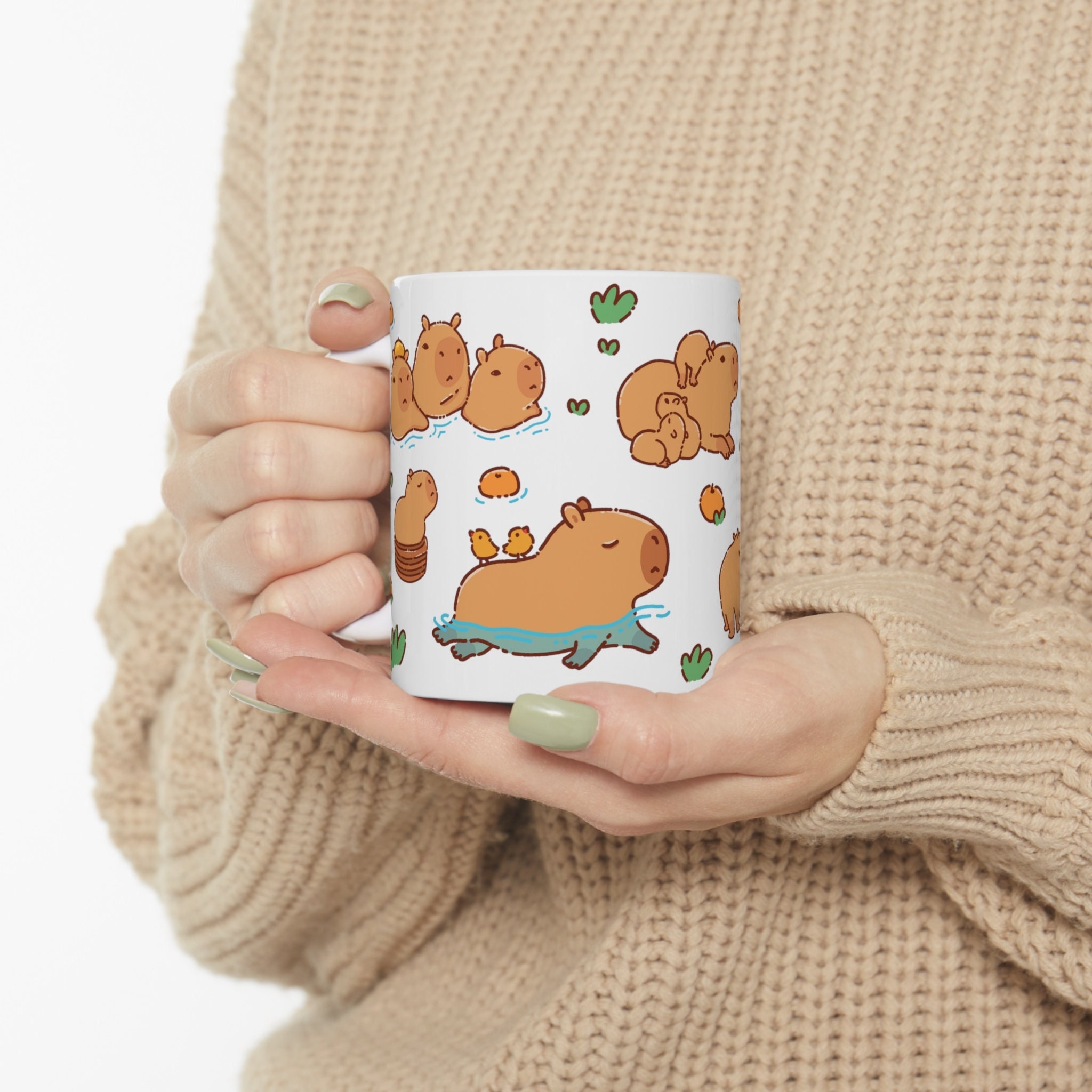 Cute Capybara Mug, Adorable Capybara Pattern, Capybara Gift Ideas for ...