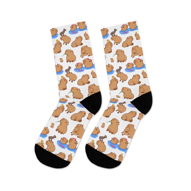 Capybara Socks, Cute Capy Socks, Kawaii Drawings of Capybaras, Gift for ...