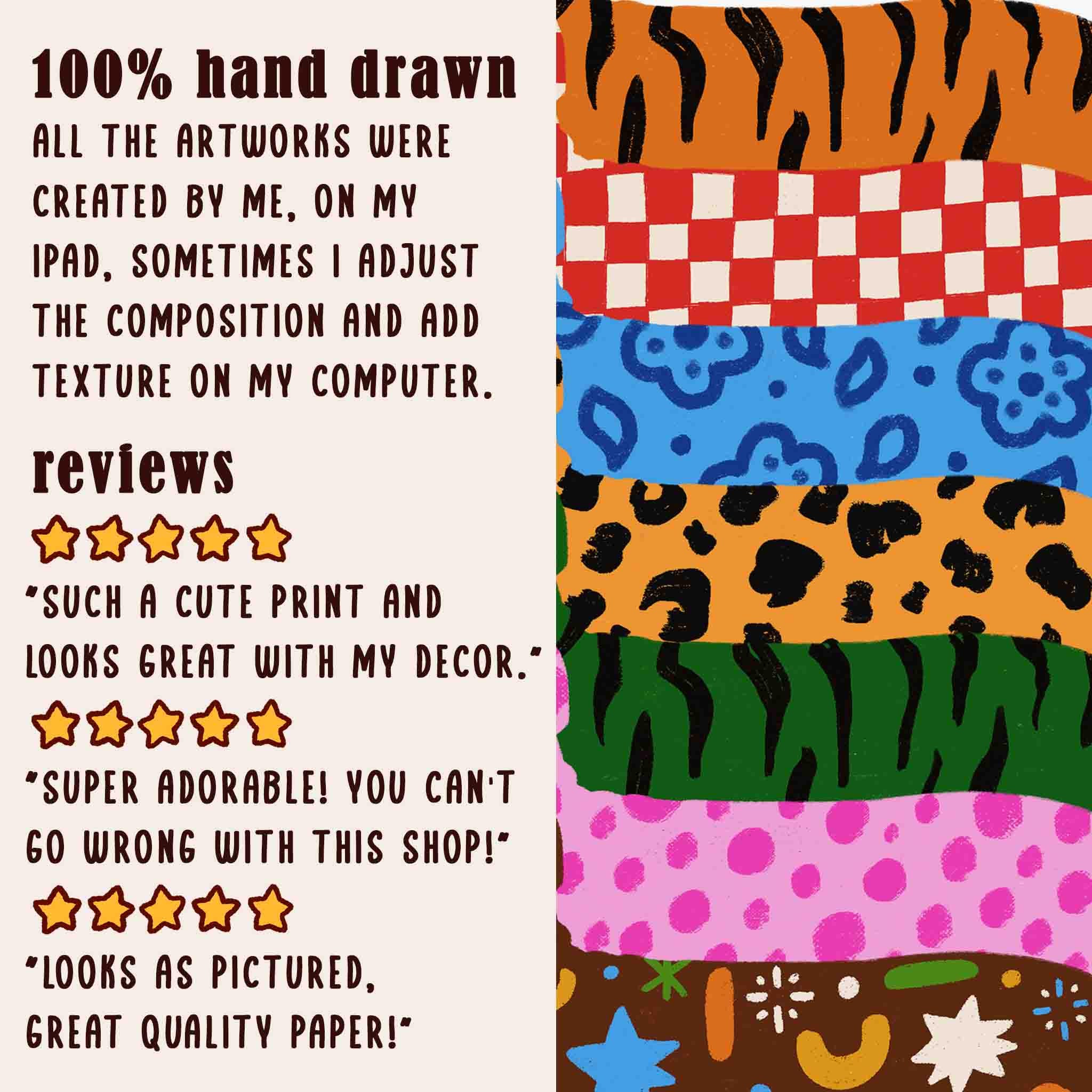 Whimsical Dachshunds Poster, Hand Drawn Colorful Dog Pop Art Print ...