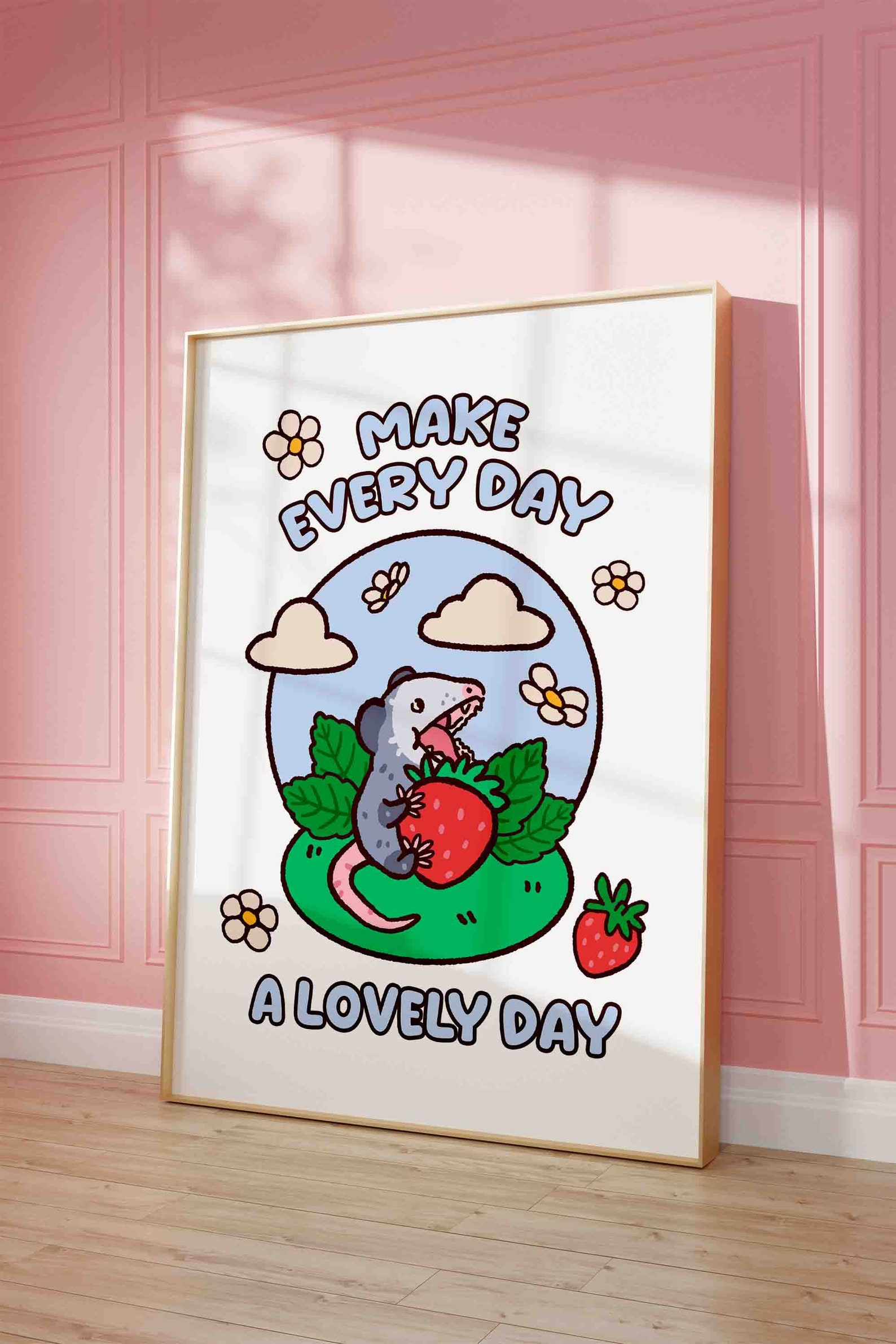 Possum Opossum Wall Print, Cute Funny Possum Poster, Motivational ...