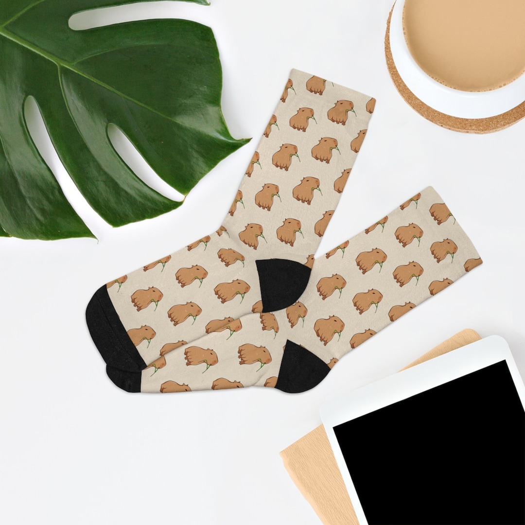 Capybara Socks, Cute Capybara Socks, Kawaii Animal Drawings, Gift for ...