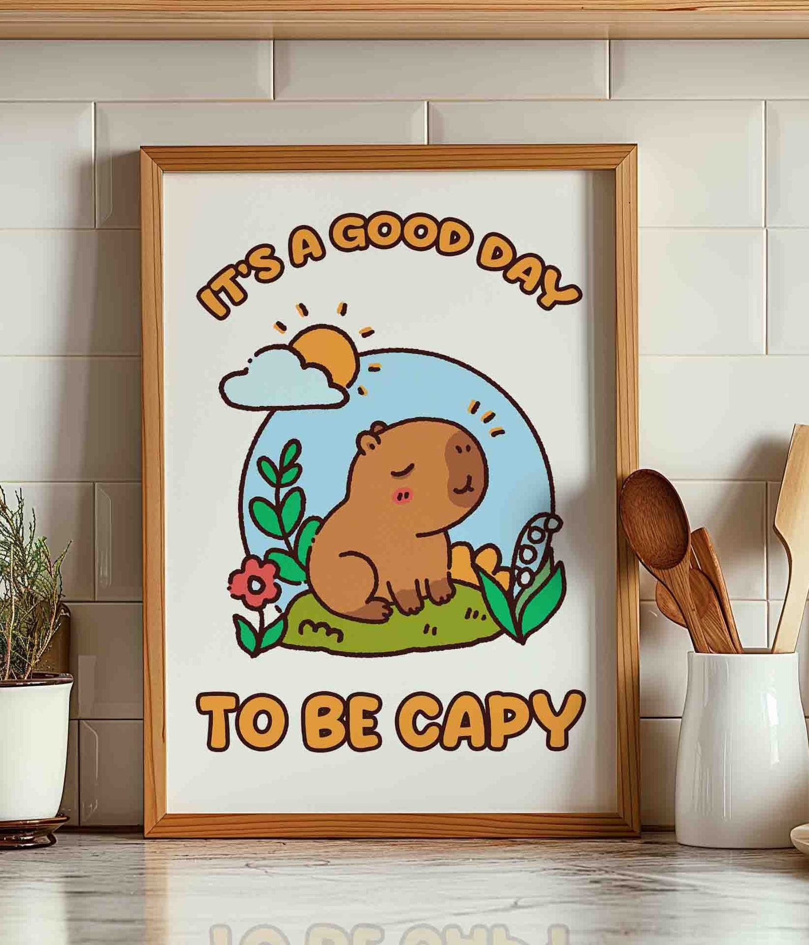 Capybara Wall Print, Cute Capybara Poster, Motivational Poster ...