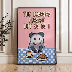Possum Opossum Wall Print, Cute Possum Poster, Motivational Poster ...