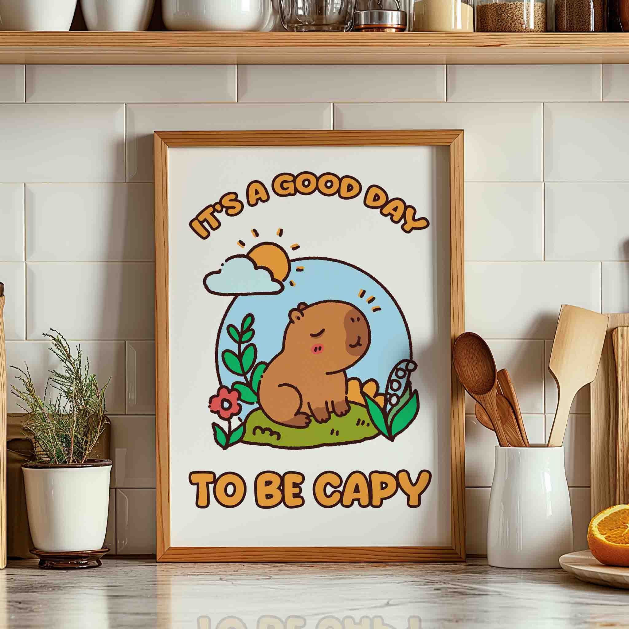 Capybara Wall Print, Cute Capybara Poster, Motivational Poster ...