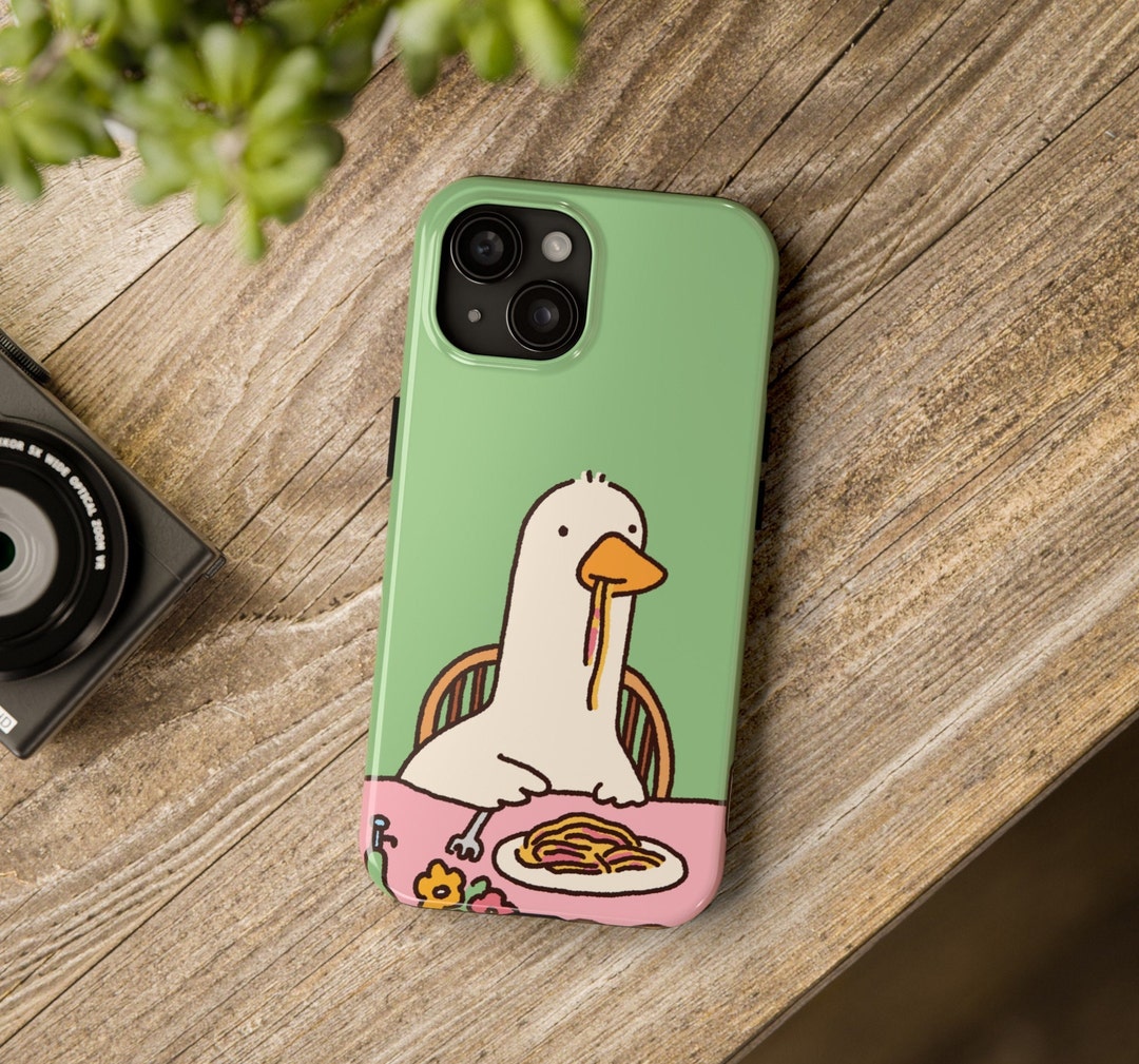 Goose Eating Spaghetti Phone Case, iPhone 15 14 Pro 13 Max 12 16 XS ...