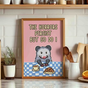 Possum Opossum Wall Print, Cute Possum Poster, Motivational Poster ...