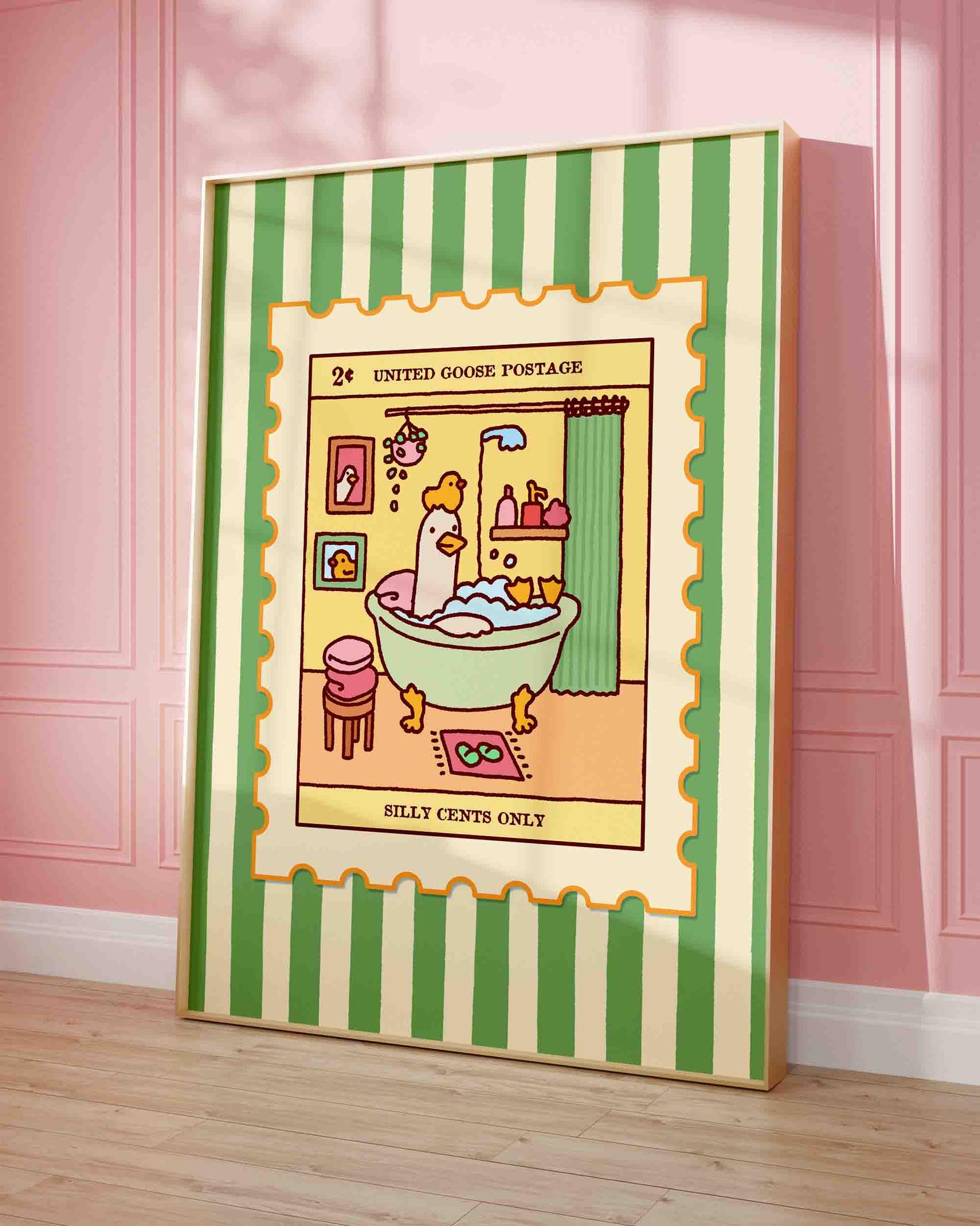 Duck in a Bath Poster, Cute Bathroom Art Print, Cute Bath Trendy Art ...
