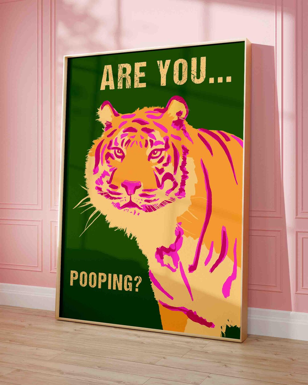 Are You Pooping Tiger Print, Funny Bathroom Poster, Toilet Wall Art ...