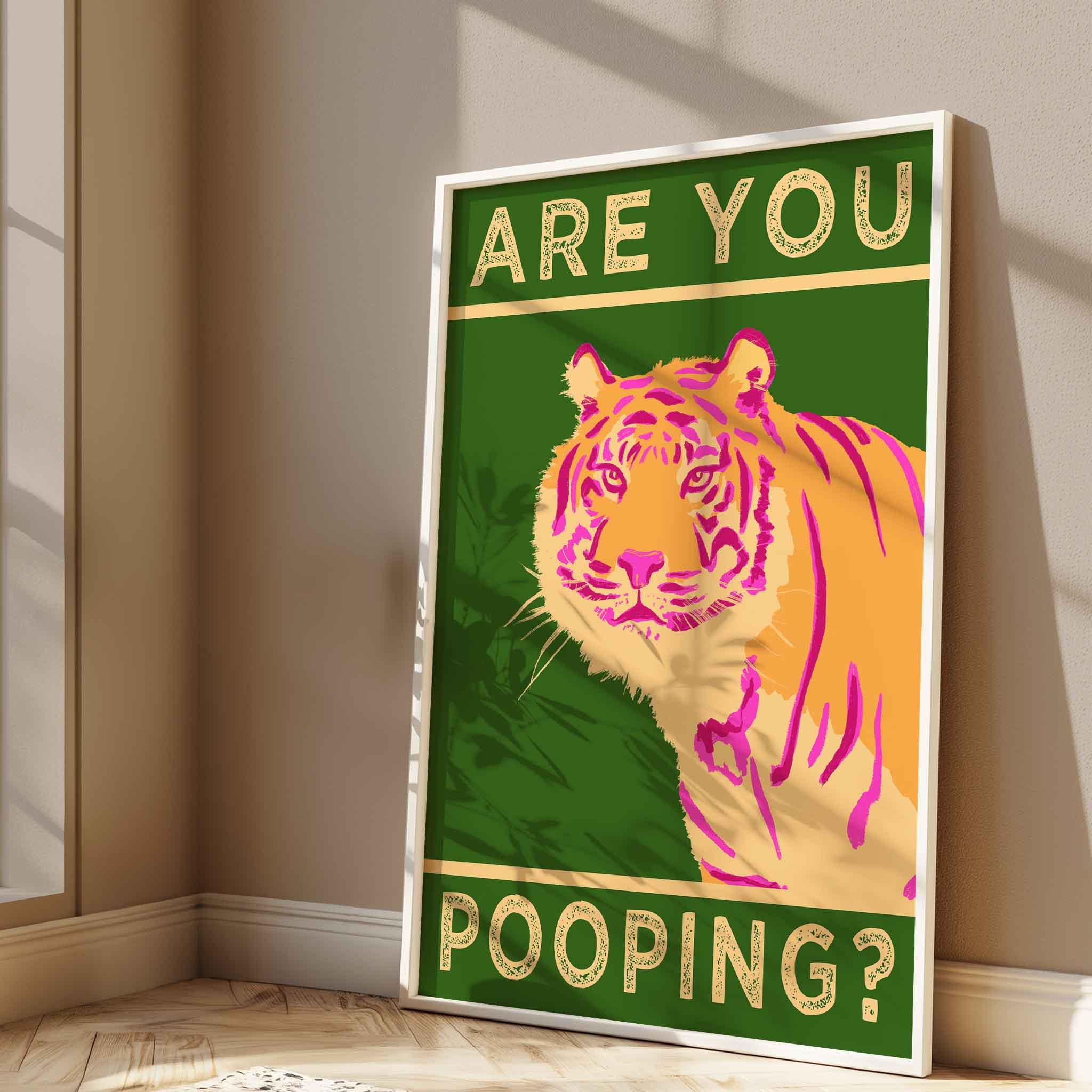 Are You Pooping Tiger Print, Funny Bathroom Poster, Toilet Wall Art ...