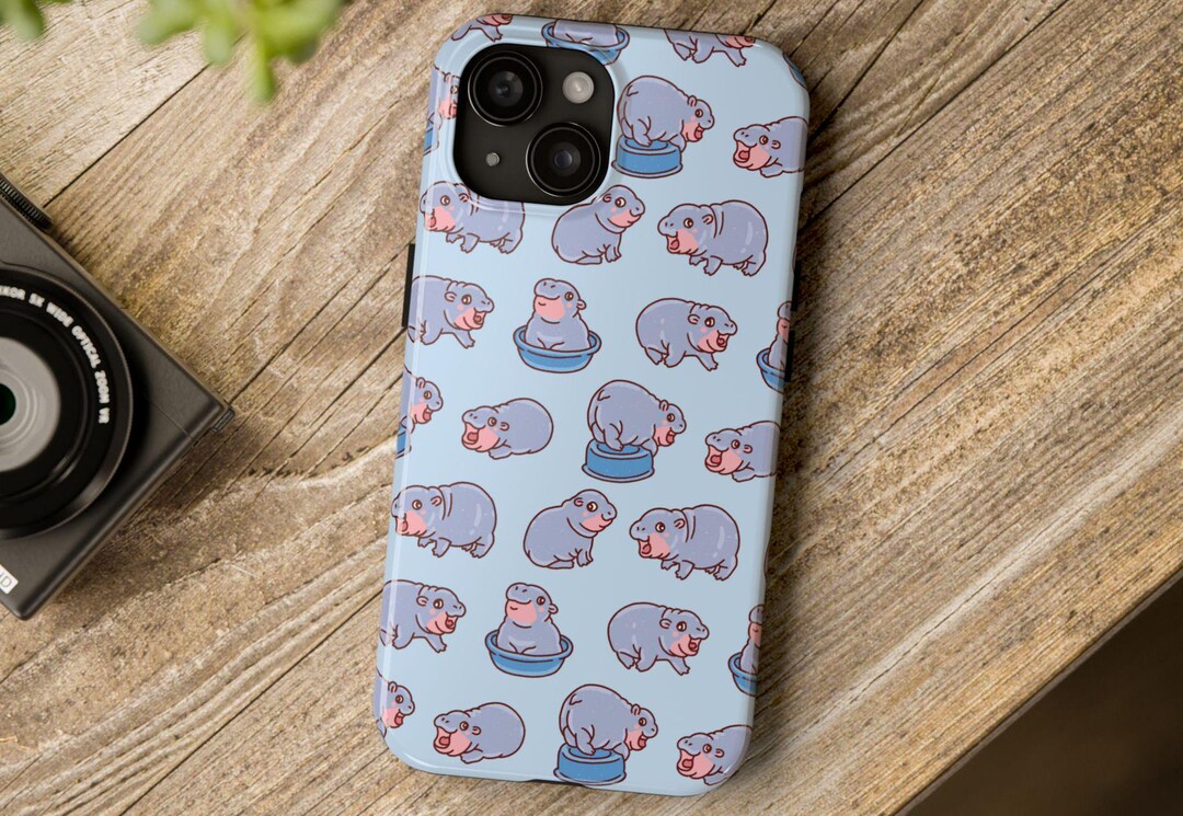 Cute Baby Hippo Phone Case, for iPhone 16 15 14 Pro 13 Max 12 11 XS ...