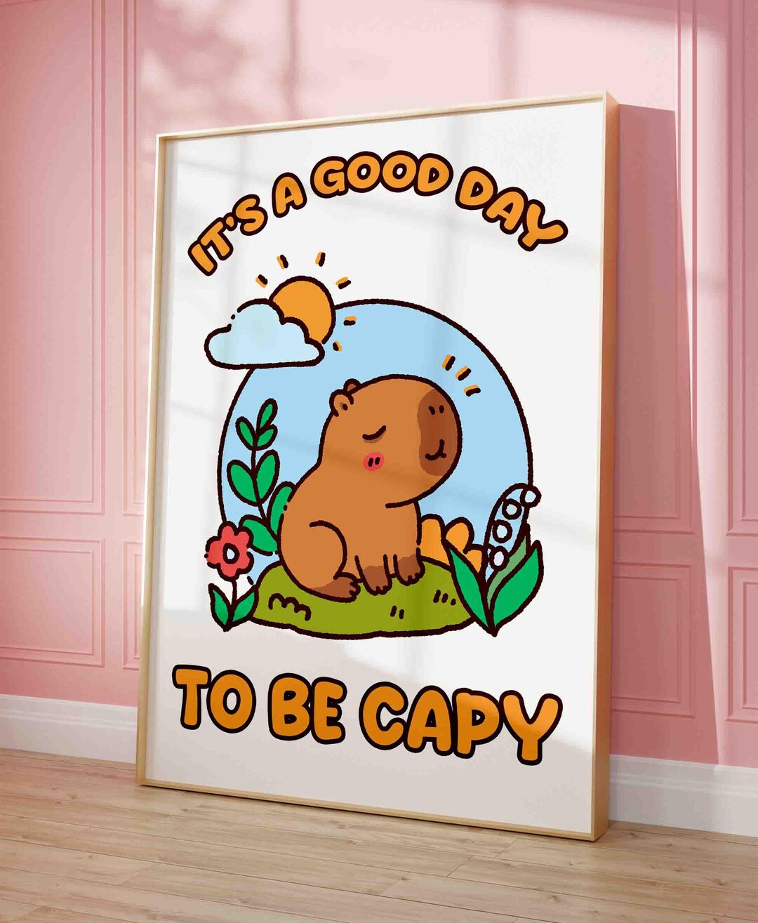 Capybara Wall Print, Cute Capybara Poster, Motivational Poster ...