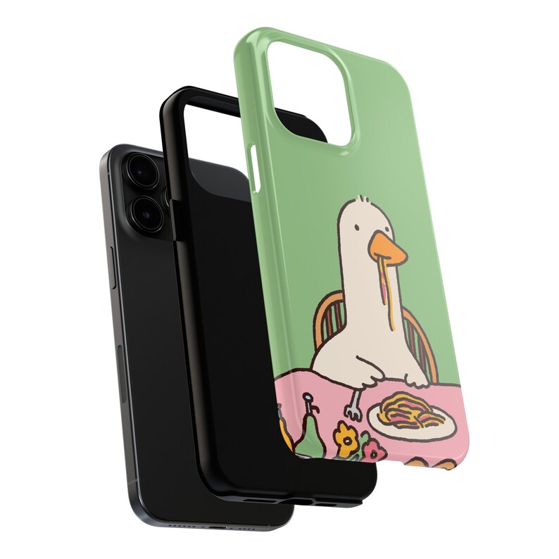 Goose Eating Spaghetti Phone Case, iPhone 15 14 Pro 13 Max 12 16 XS ...