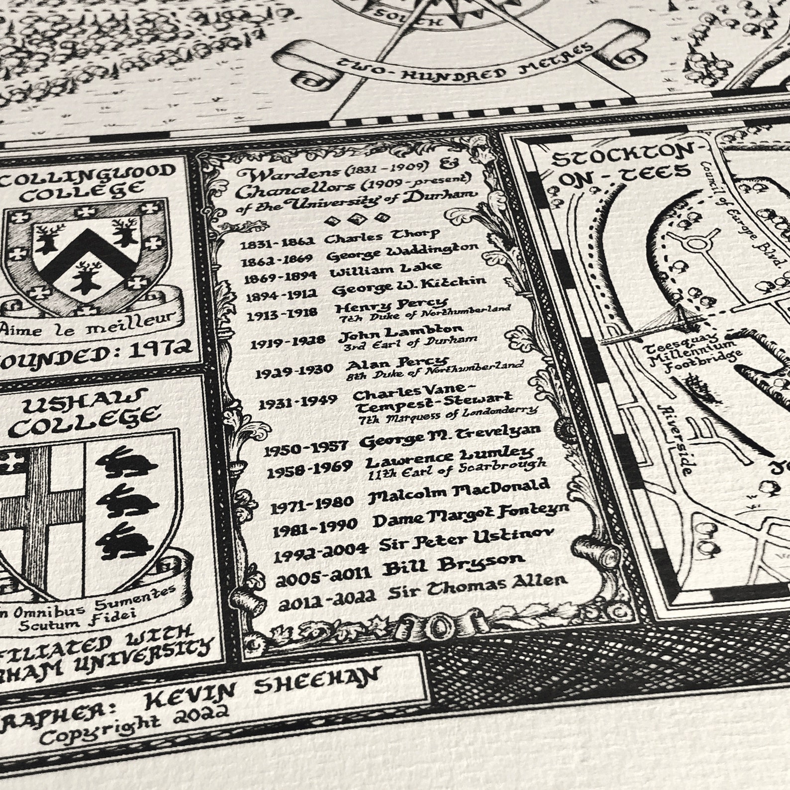 Hand-drawn Durham University Map Fine Art Print by - Etsy