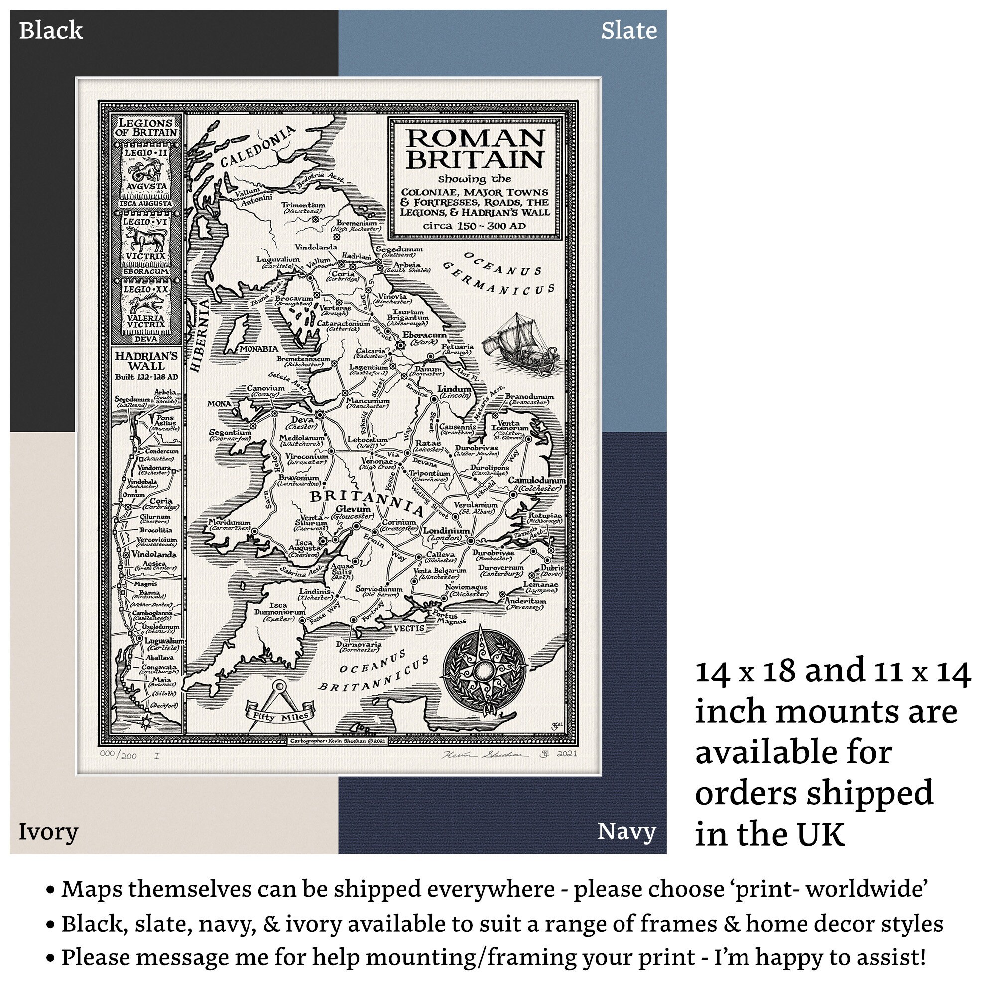 Hand-drawn Roman Britain Map Fine Art Print by Manuscript - Etsy UK
