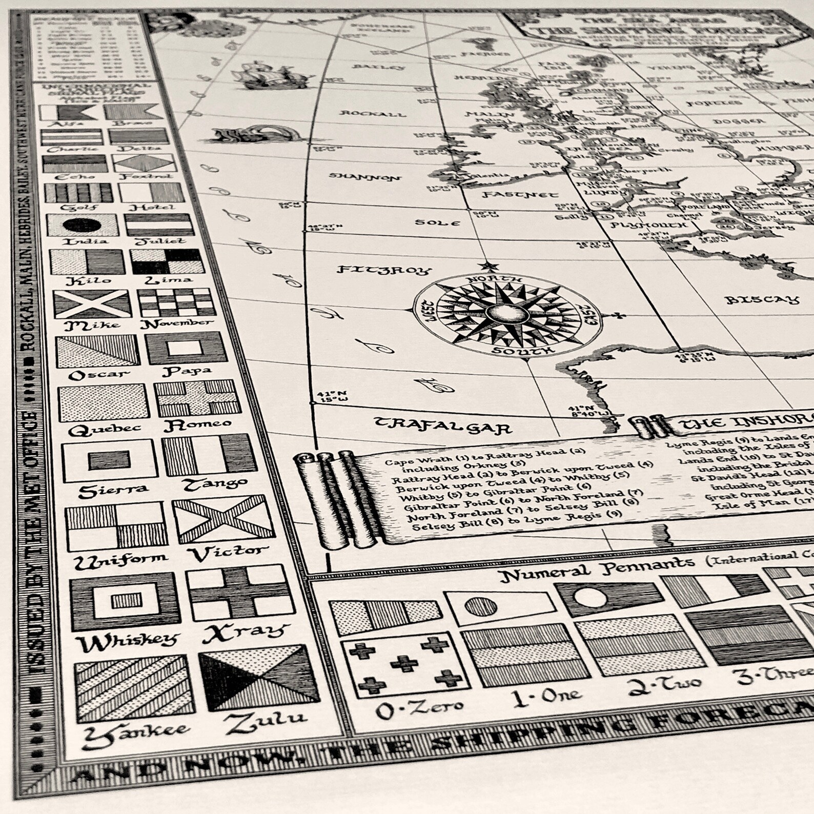 Hand-drawn Shipping Forecast Map Fine Art Print by - Etsy