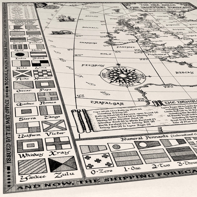 Hand-drawn Shipping Forecast Map Fine Art Print by - Etsy UK