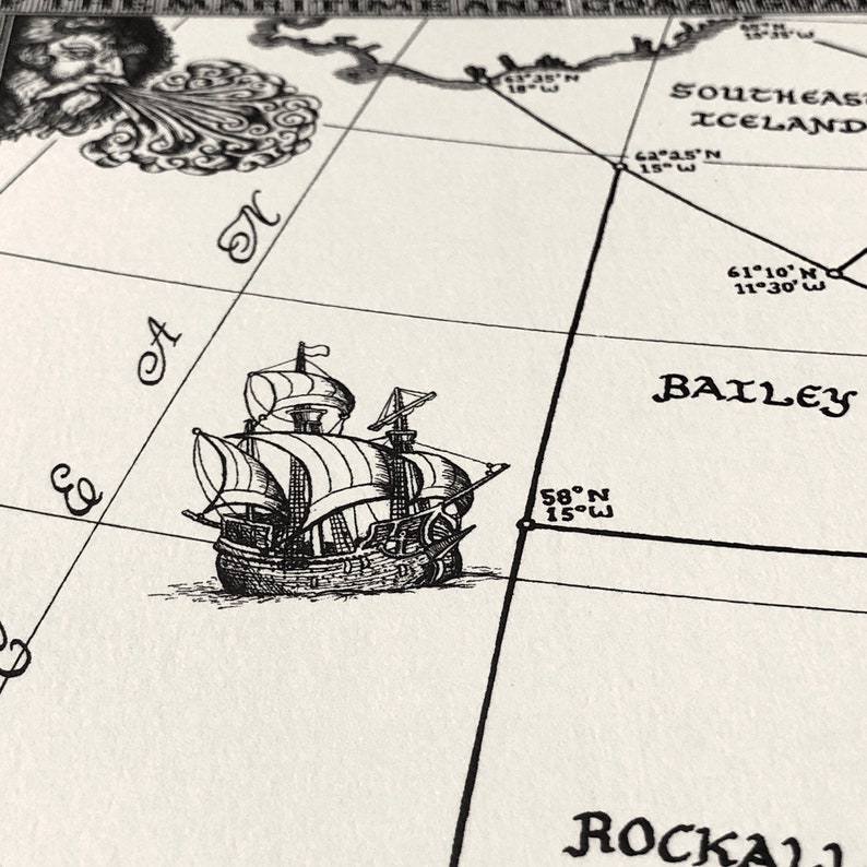 Hand-drawn Shipping Forecast Map Fine Art Print by | Etsy UK