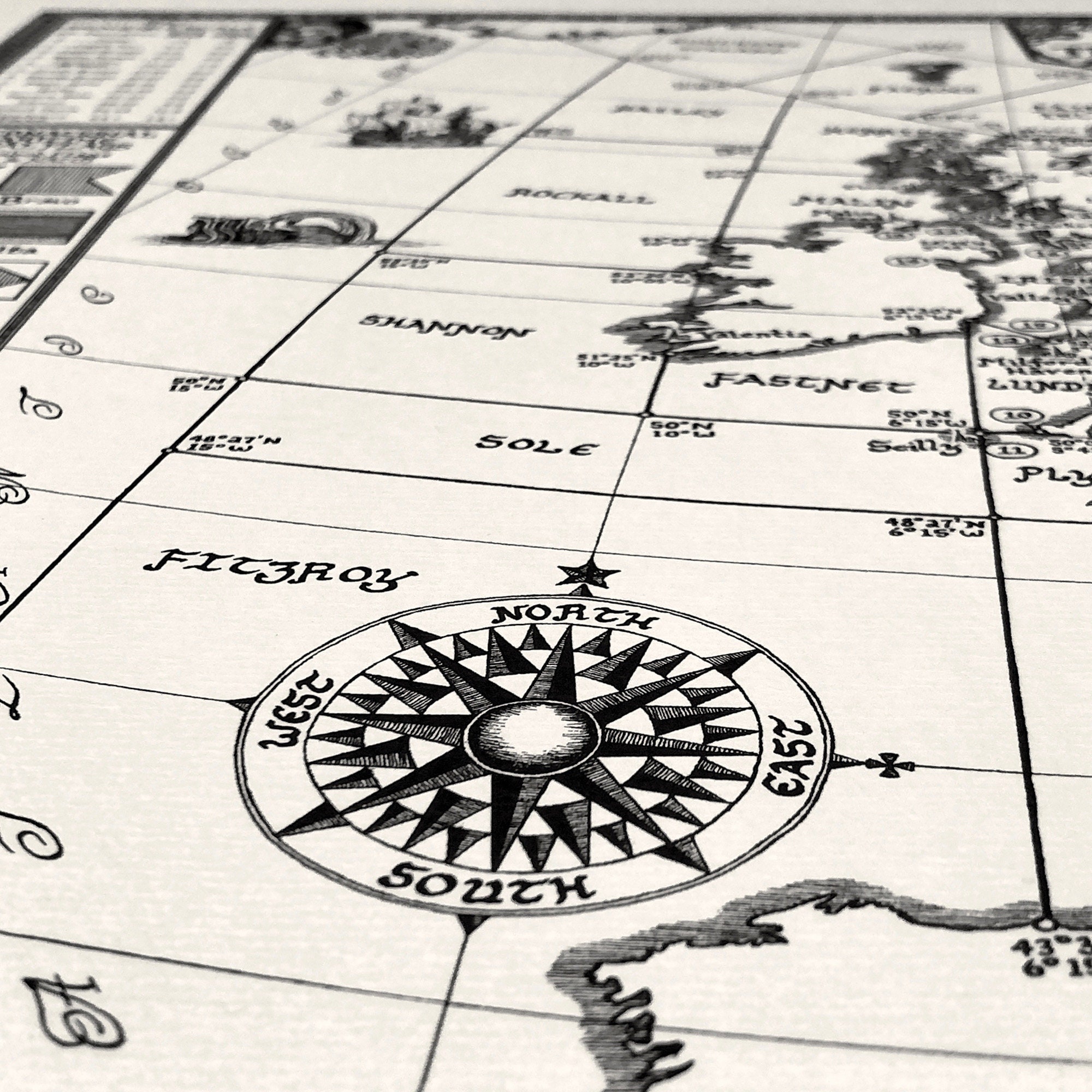 Hand-drawn Shipping Forecast Map Fine Art Print by - Etsy UK