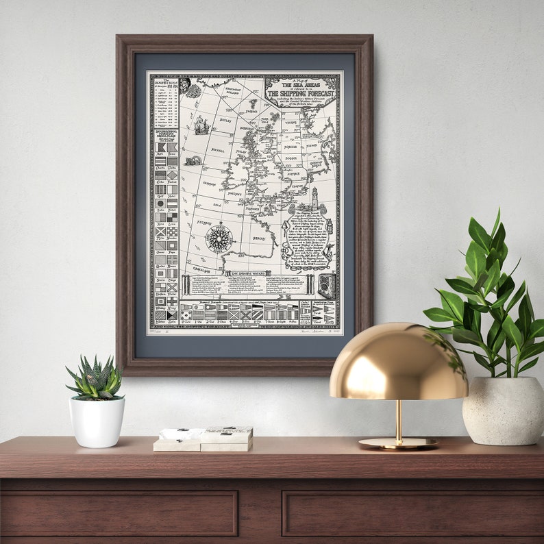 Hand-drawn Shipping Forecast Map Fine Art Print by | Etsy