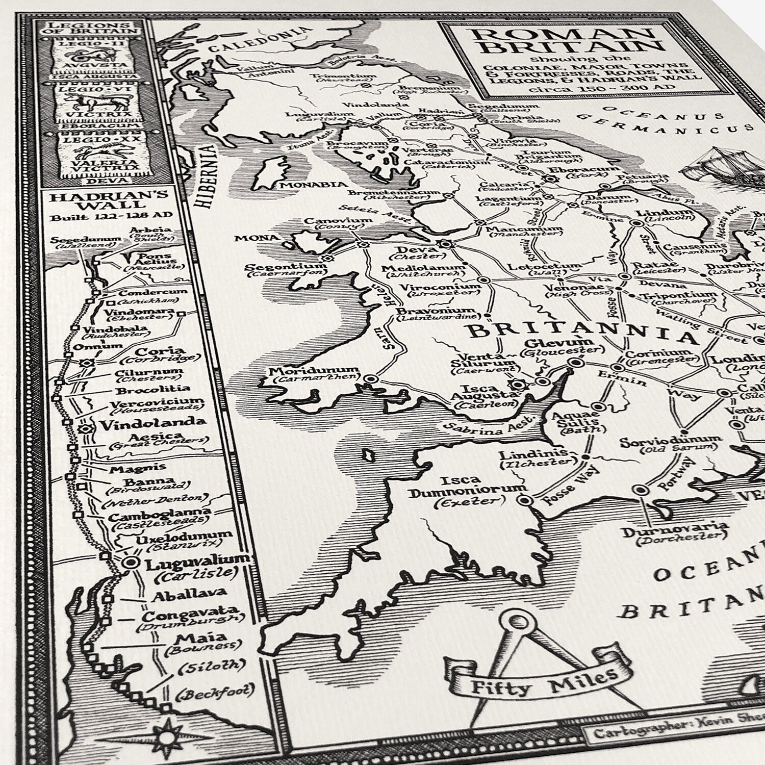 Hand-drawn Roman Britain Map Fine Art Print by Manuscript - Etsy UK