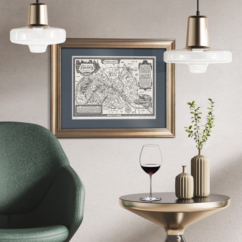 Hand-drawn Map of Paris • Fine Art Print by Manuscript Maps - Etsy