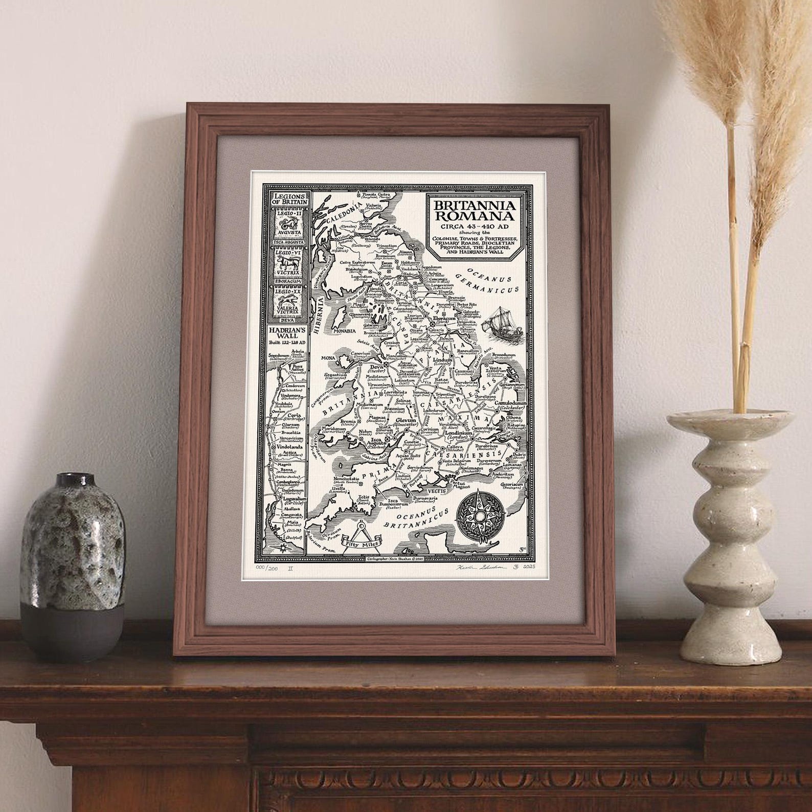 Hand-drawn Roman Britain Map • Fine Art Print by Manuscript Maps - Etsy