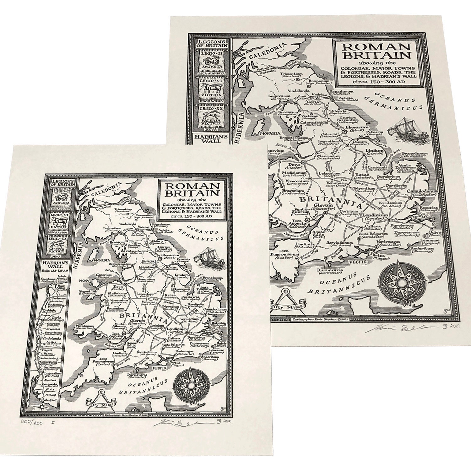 Hand-drawn Roman Britain Map Fine Art Print by Manuscript - Etsy UK
