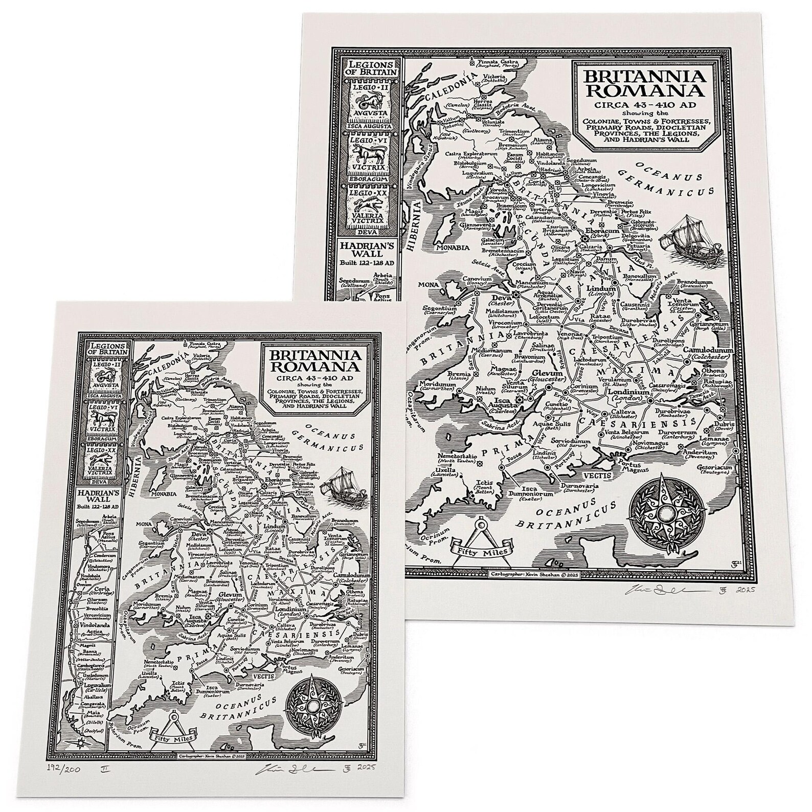 Hand-drawn Roman Britain Map • Fine Art Print by Manuscript Maps - Etsy