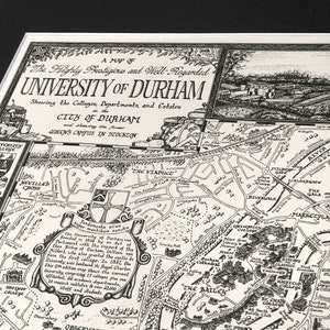 Hand-drawn Durham University Map Fine Art Print by | Etsy