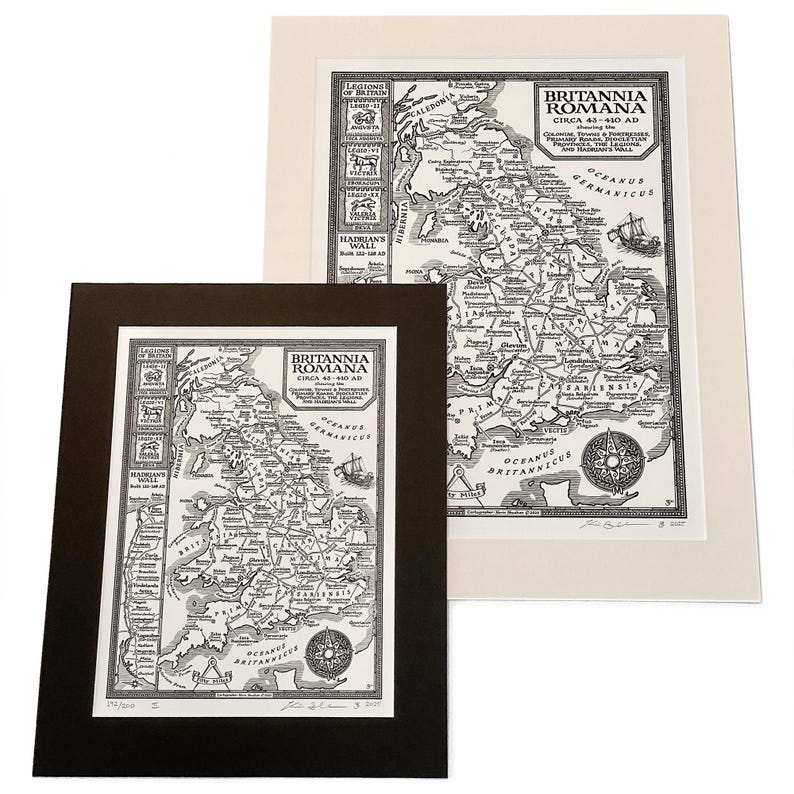 Hand-drawn Roman Britain Map • Fine Art Print by Manuscript Maps - Etsy