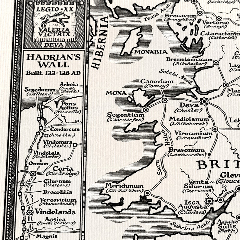 Hand-drawn Roman Britain Map Fine Art Print by Manuscript - Etsy