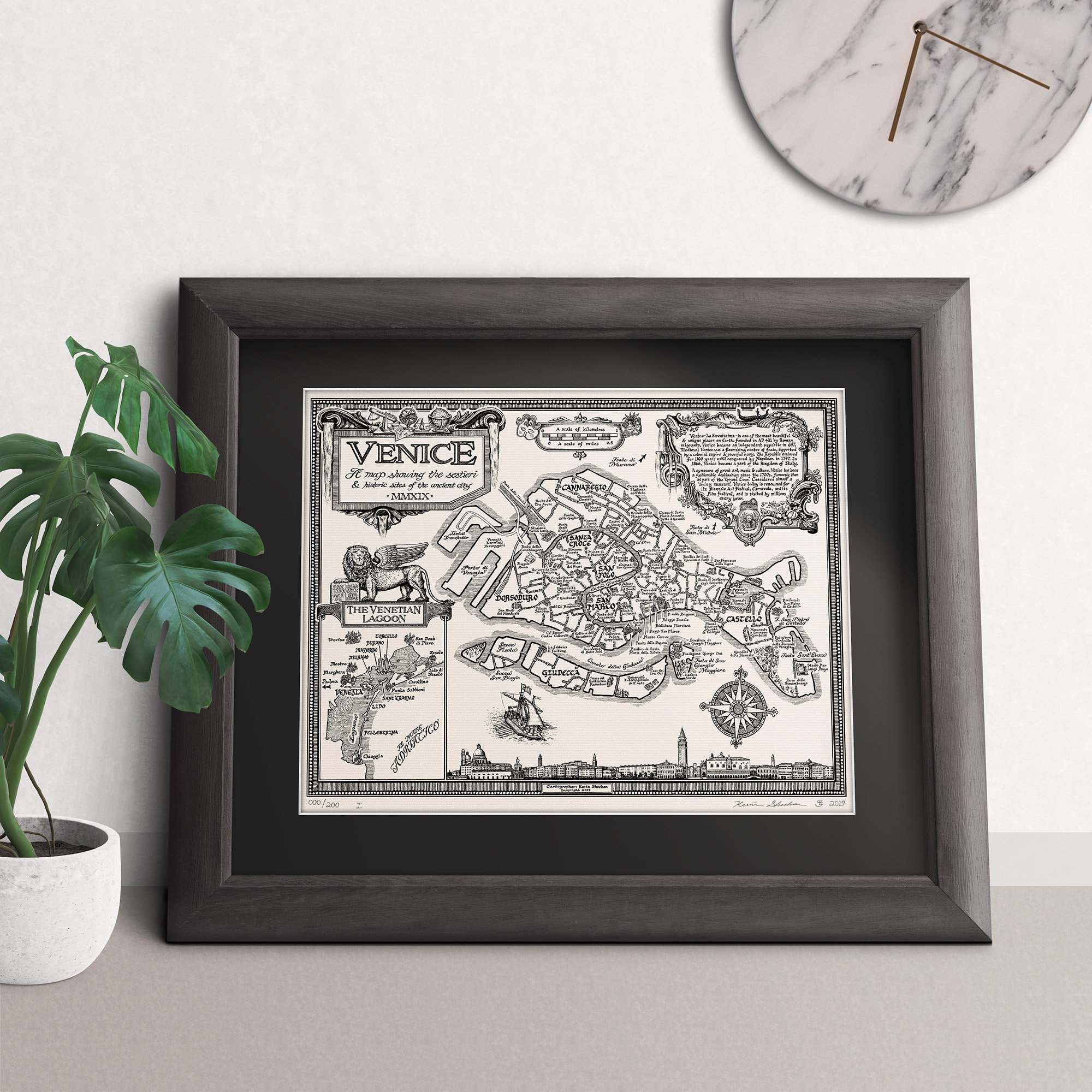Hand-drawn Map of Venice Fine Art Print by Manuscript Maps - Etsy