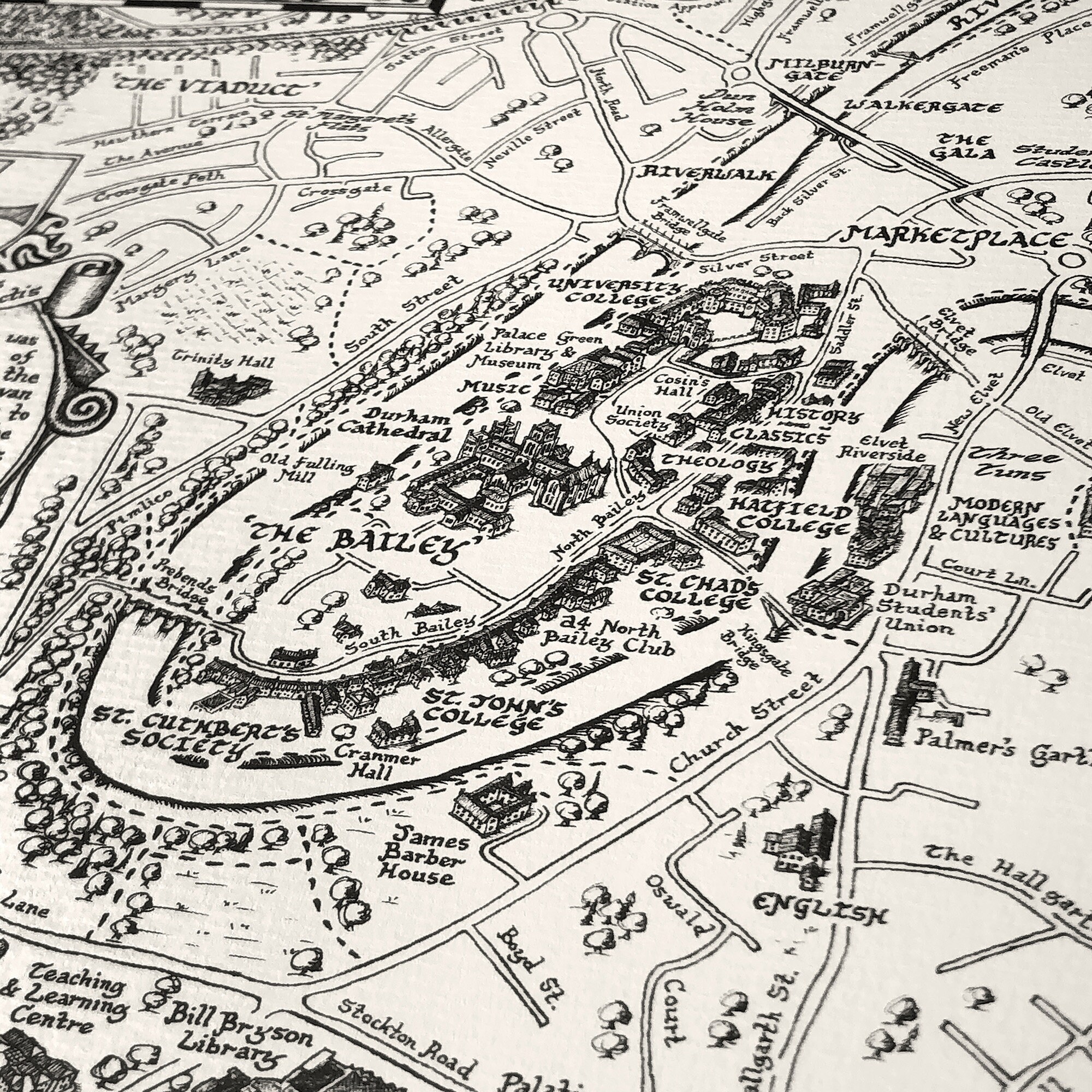 Hand-drawn Durham University Map Fine Art Print by | Etsy Ireland