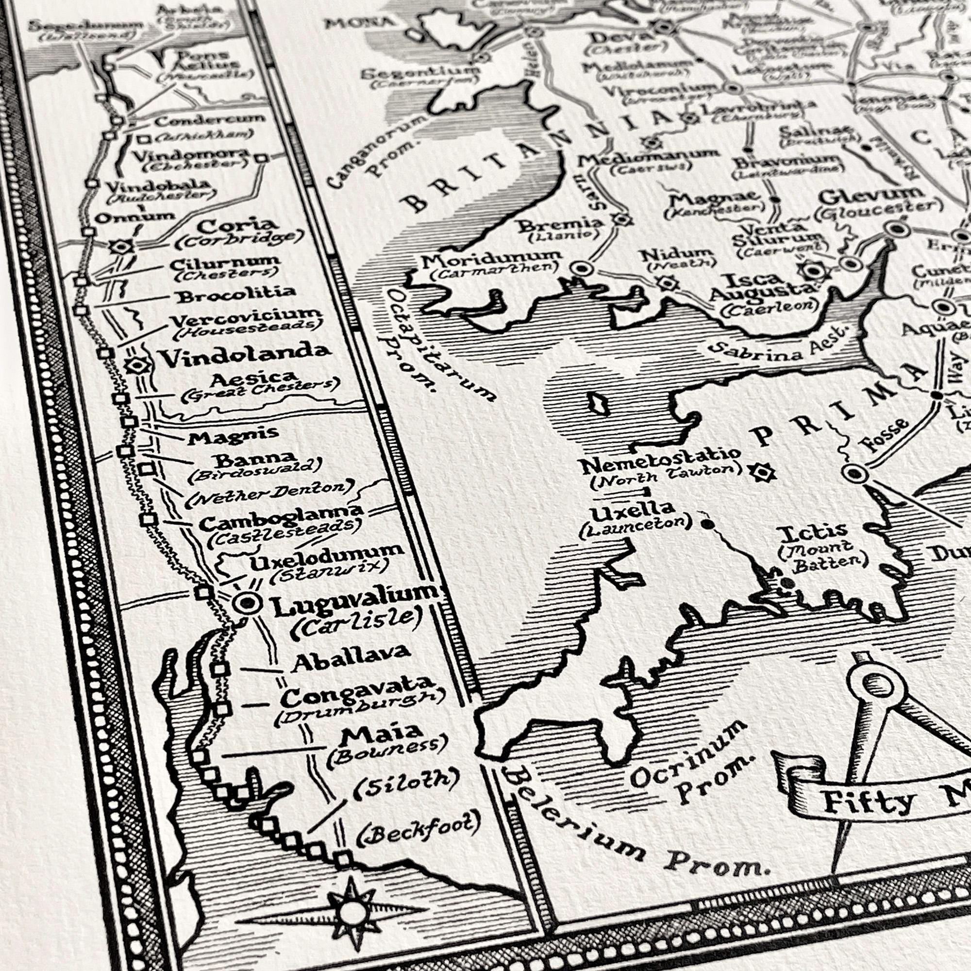 Hand-drawn Roman Britain Map • Fine Art Print by Manuscript Maps - Etsy