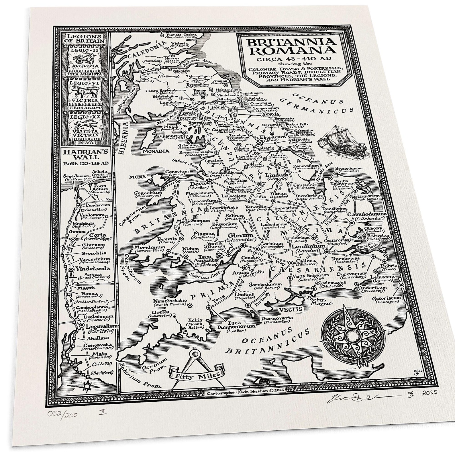Hand-drawn Roman Britain Map • Fine Art Print by Manuscript Maps - Etsy