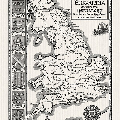 Hand-drawn Roman Britain Map Fine Art Print by Manuscript - Etsy