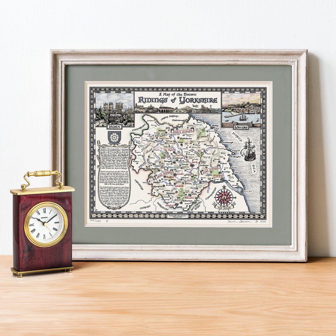 Hand-drawn Yorkshire Map • Fine Art Print by Manuscript Maps - Etsy