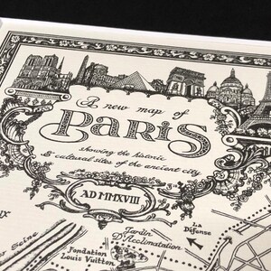 Hand-drawn Map of Paris Fine Art Print by Manuscript Maps | Etsy