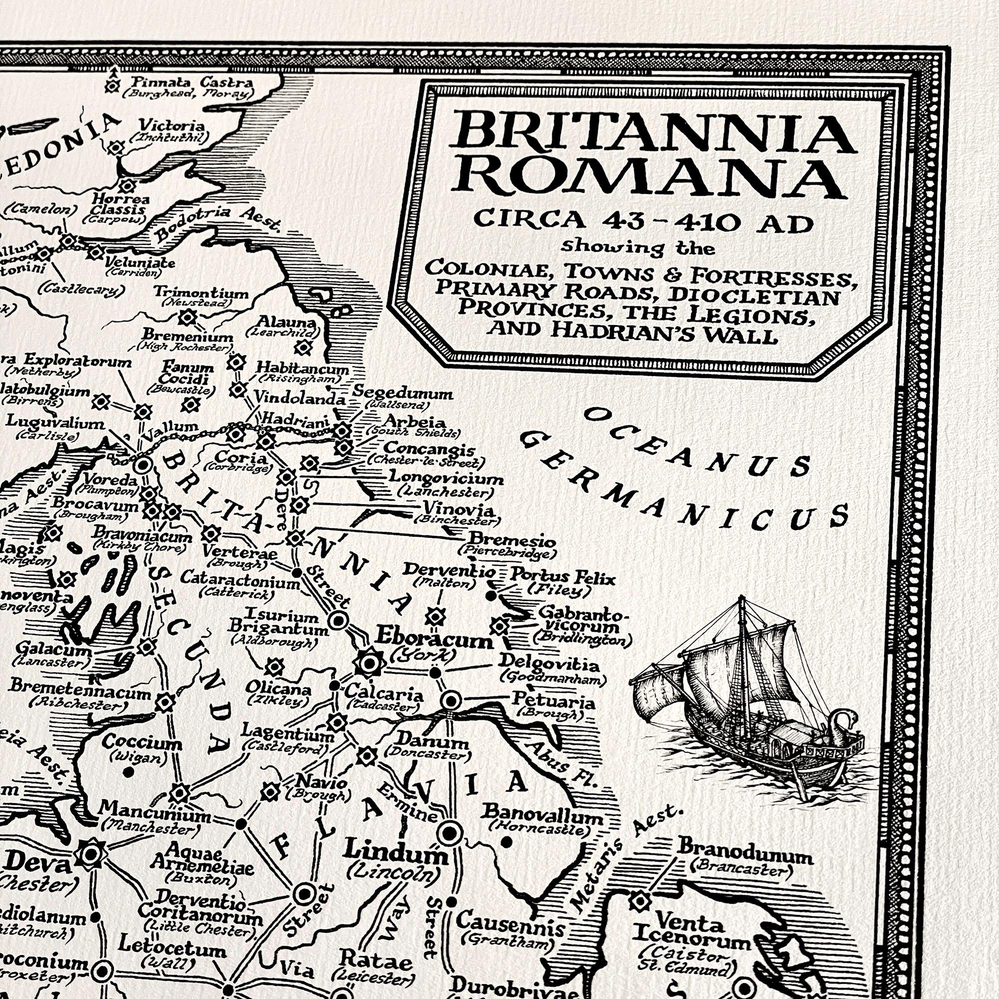 Hand-drawn Roman Britain Map • Fine Art Print by Manuscript Maps - Etsy
