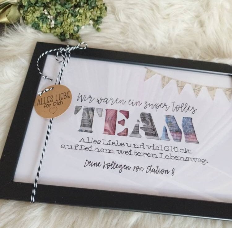 Geldgeschenk im Bilderrahmen incl. Deko / Ruhestand - Etsy.de