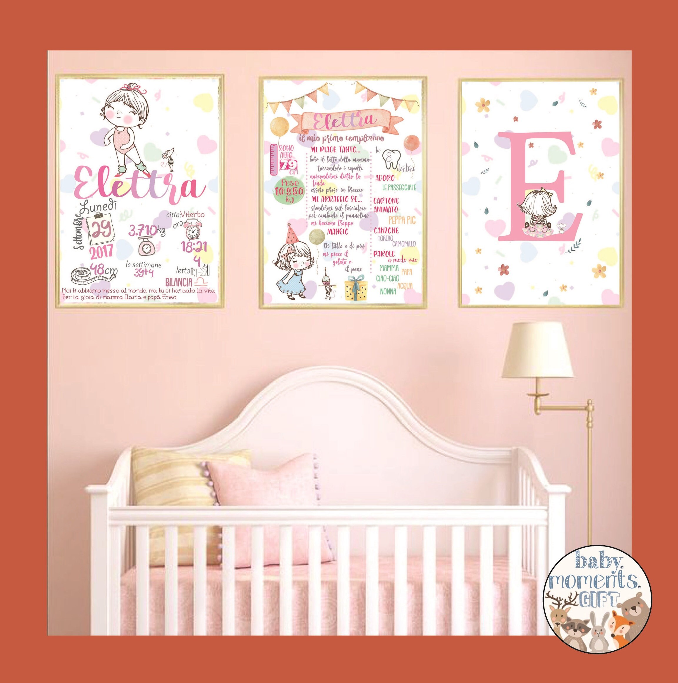 3-part Poster Birth Picture Digital Printable PDF gift - Etsy