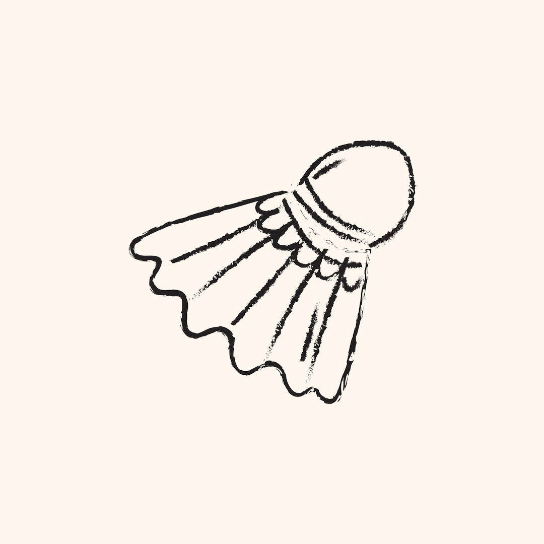Badminton Bird Digital Illustration, Digital Asset, Charcoal - Etsy