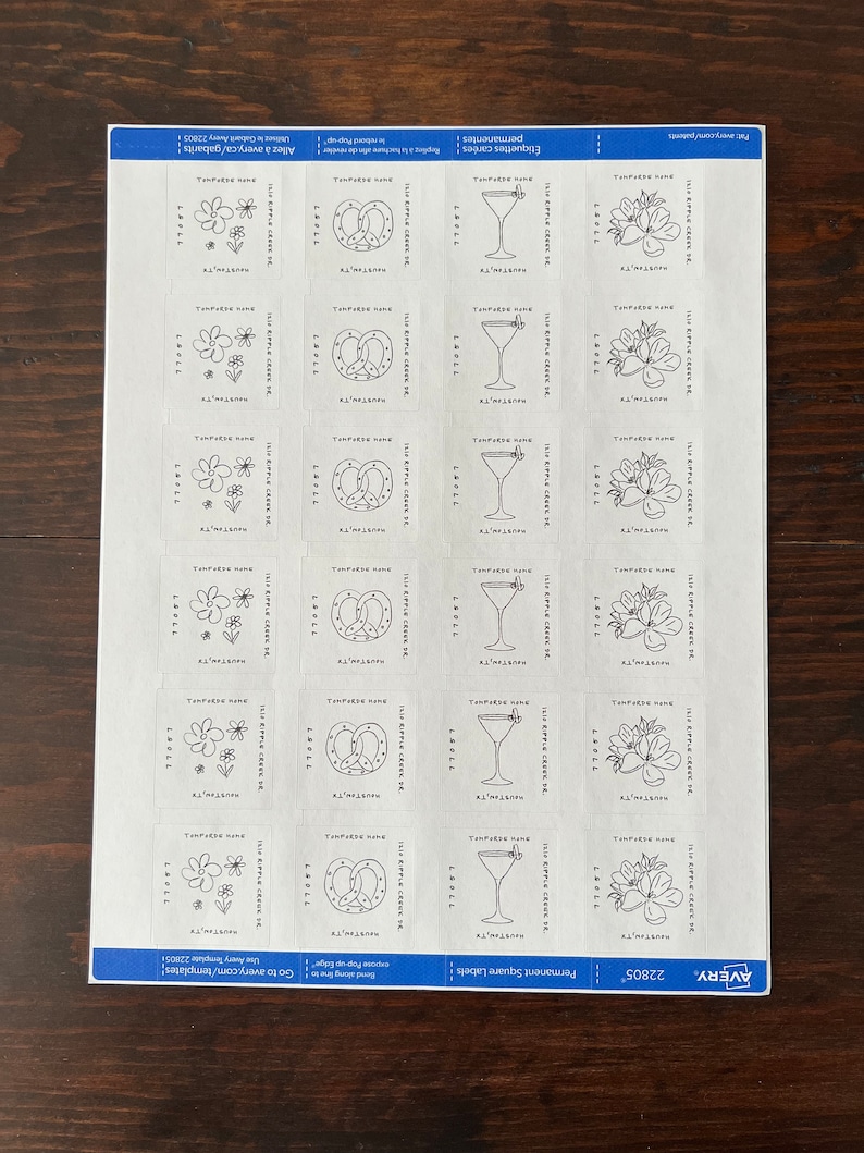 Custom Square Self-stick Avery Address Label Design, Avery 1.5 X 1.5 ...