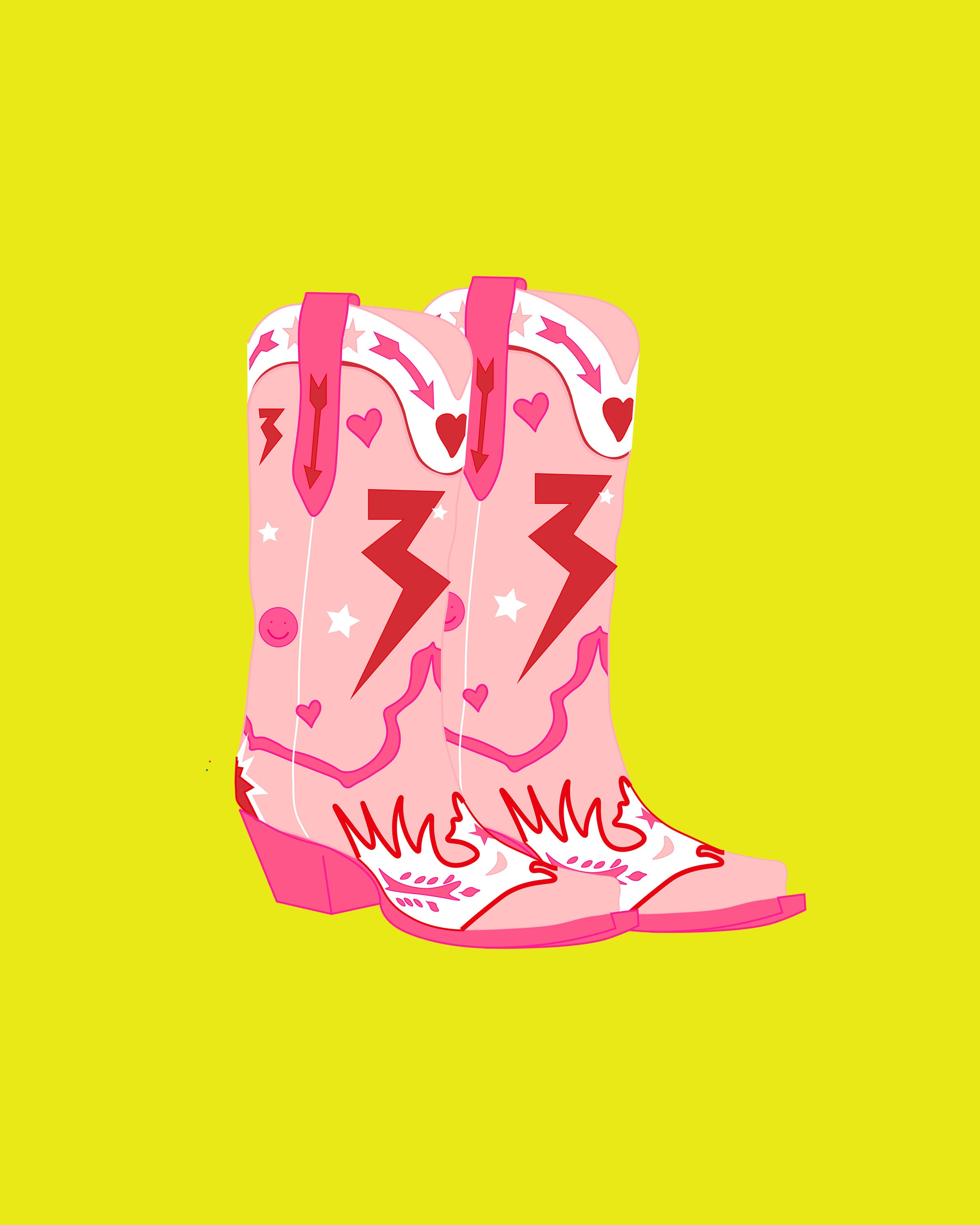 Pink Cowboy Boots Sticker - Etsy